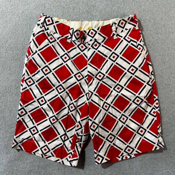 Shorts | Loudmouth Golf Shorts Mens 3 Danger Pattern Mid Rise Red White ...